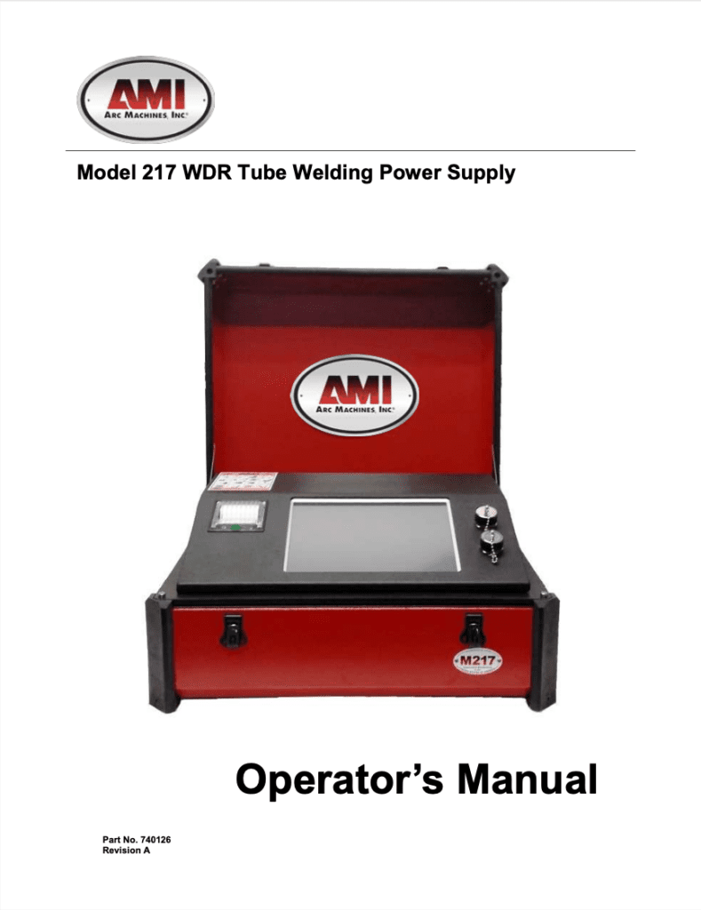 Manuals - Precision Welding Supply